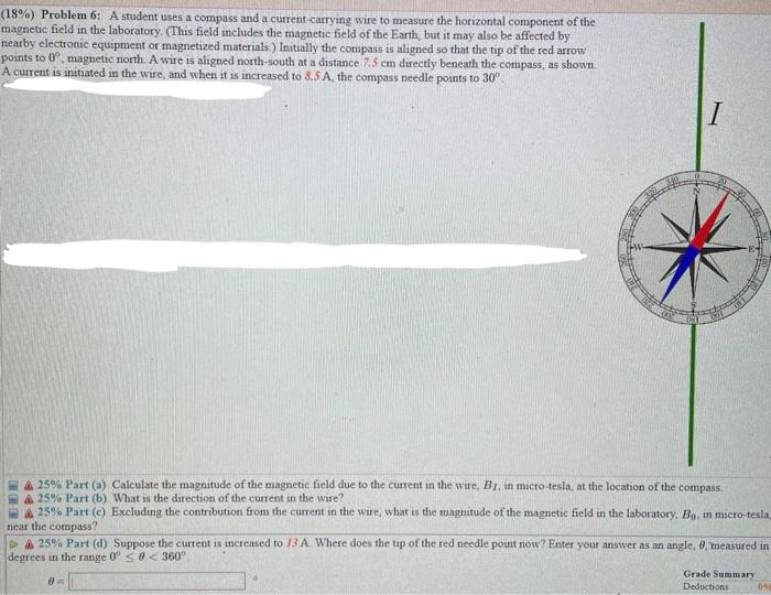 Solved (18%) Problem 6: A student uses a compass and a | Chegg.com