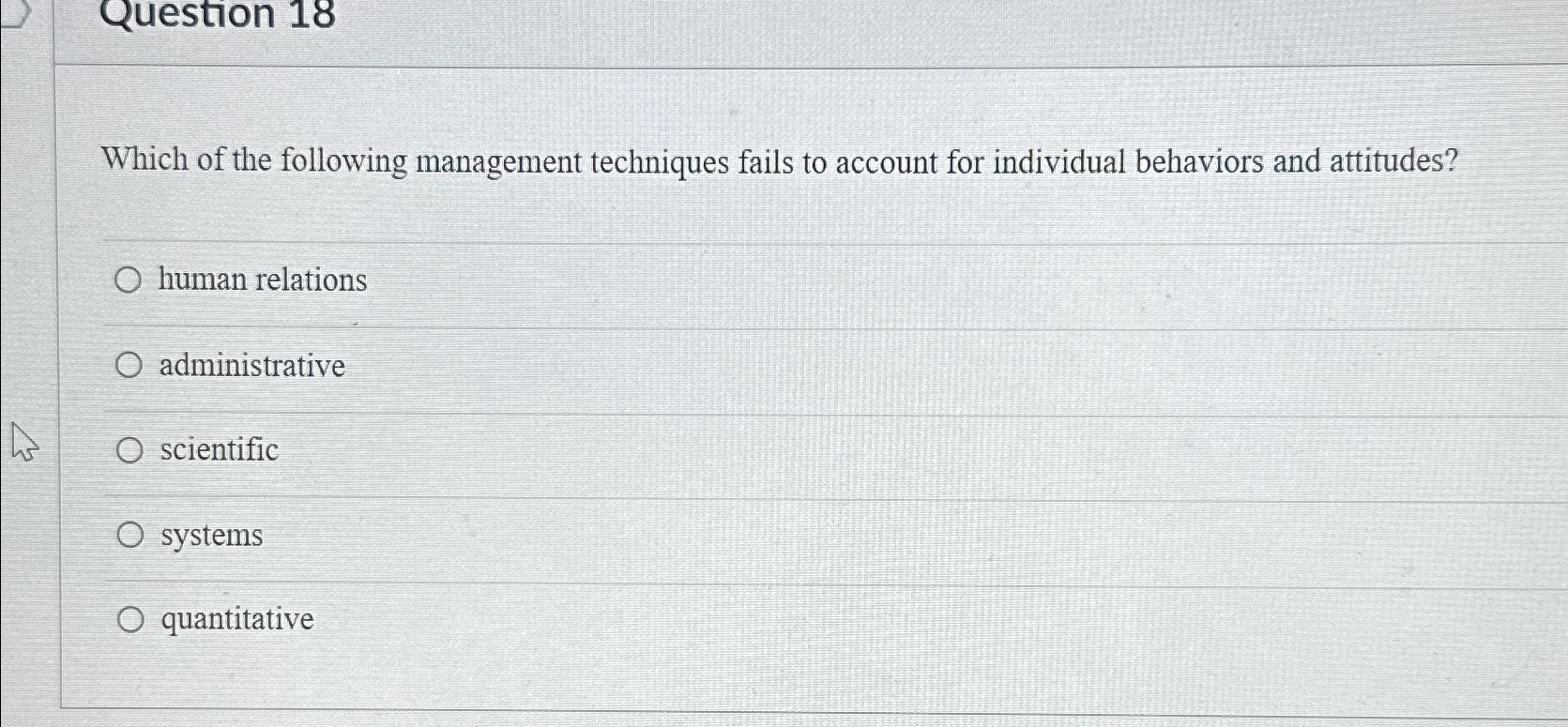 Solved Question 18Which of the following management | Chegg.com Solved Question 18Which of the following management | Chegg.com