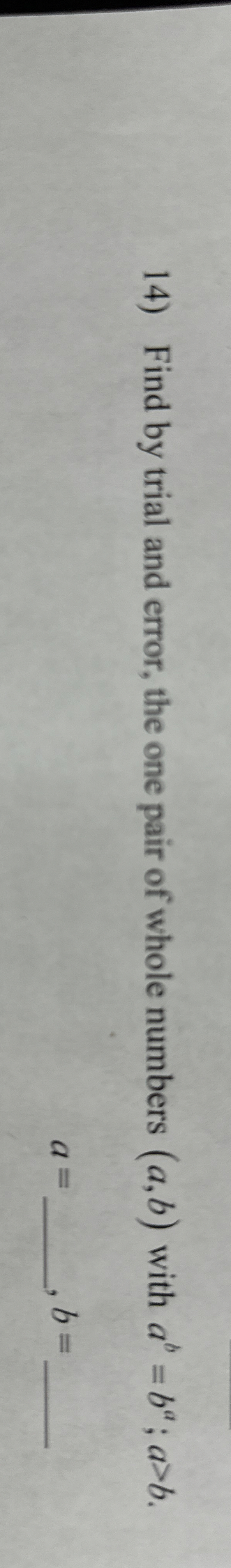 Solved Find by trial and error, the one pair of whole | Chegg.com