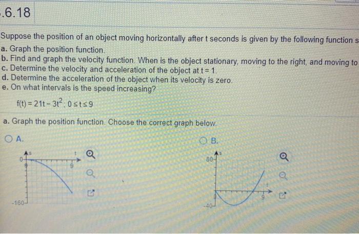 Solved .6.18 Suppose the position of an object moving | Chegg.com