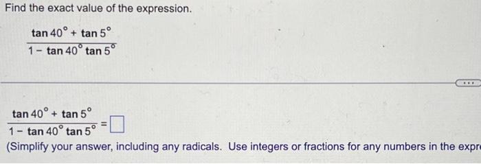 Solved Find the exact value of the expression. | Chegg.com