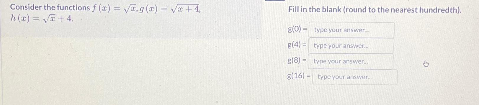 Solved Consider the functions | Chegg.com