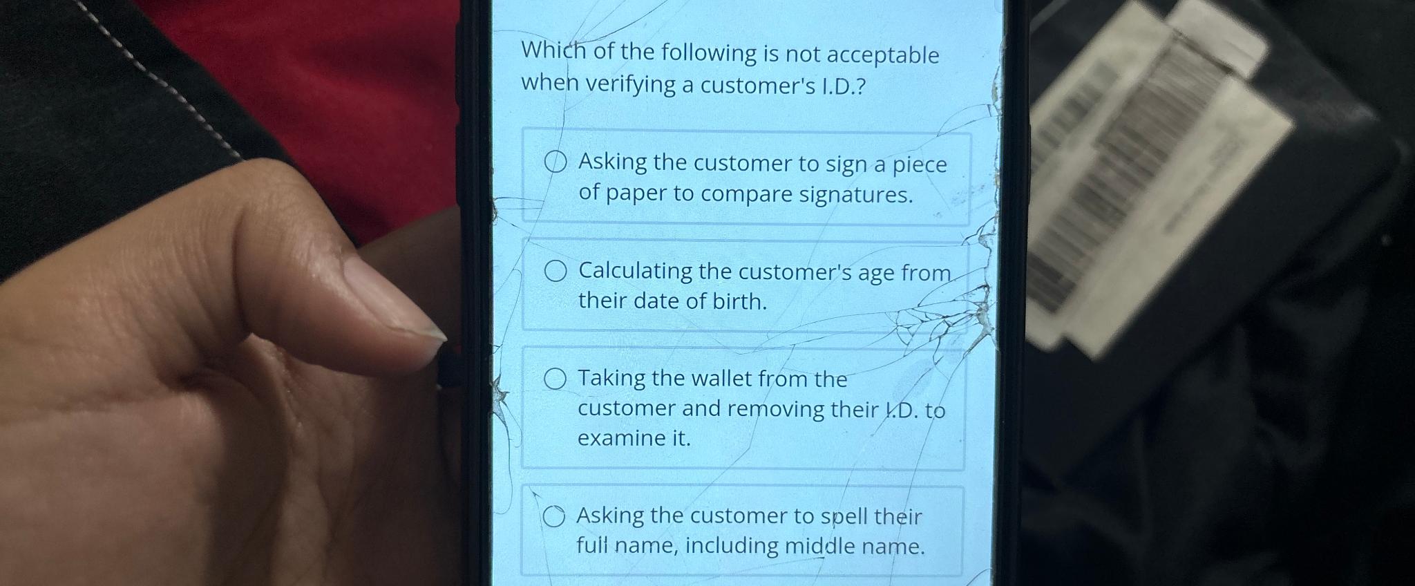 Solved Which of the following is not acceptable when | Chegg.com