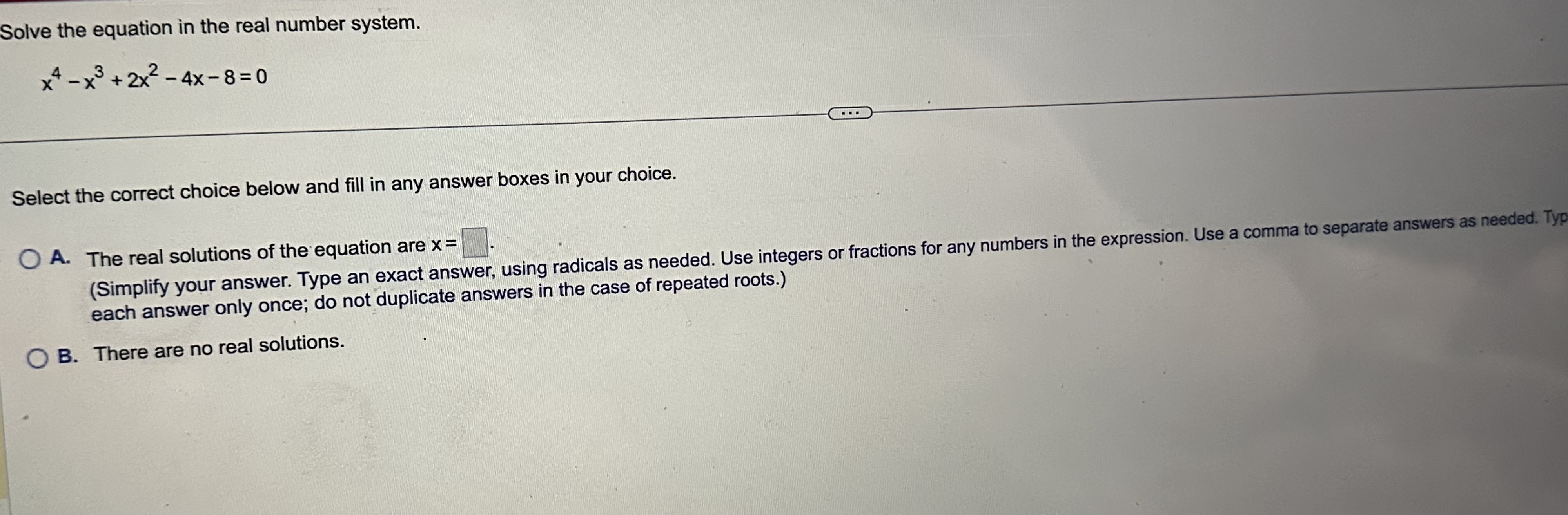 Solved Solve the equation in the real number | Chegg.com