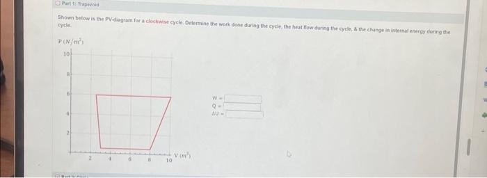 Shown below is the PV-diagram for a clockwise cycle. | Chegg.com