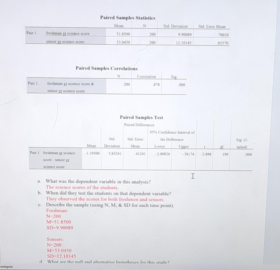 Solved Paired Samples Statistics Paired Samples Correlations | Chegg.com
