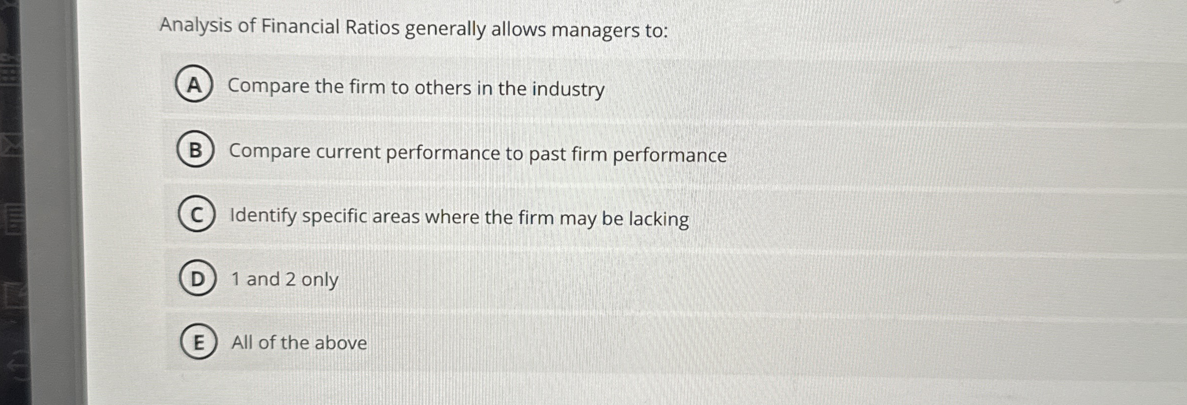 Solved Analysis of Financial Ratios generally allows | Chegg.com