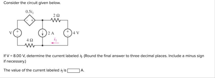 Solved Consider the circuit given below.If V=8.00V, | Chegg.com