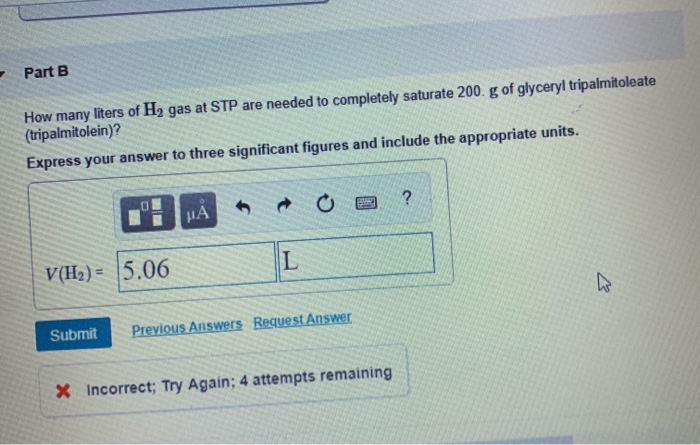 Solved How many liters of H2 gas at STP are needed to | Chegg.com