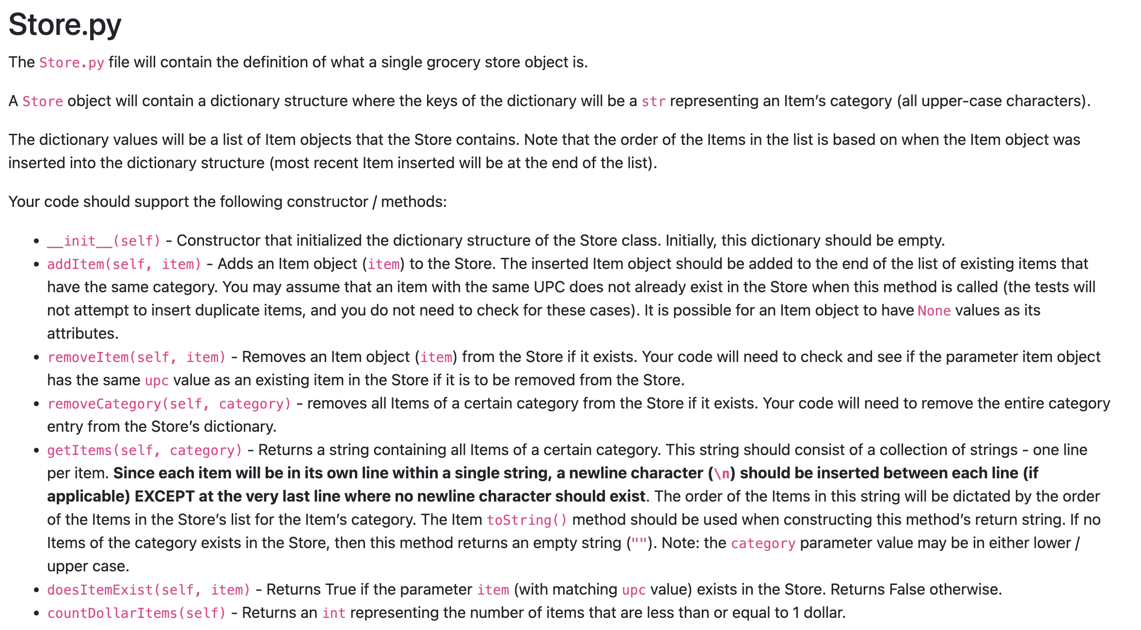 store.pyThe store. py file will contain the | Chegg.com
