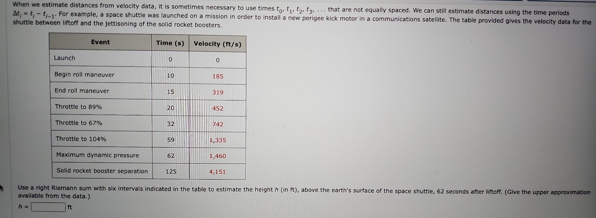 Solved When we estimate distances from velocity data, it is | Chegg.com