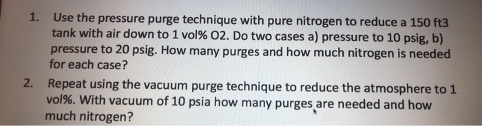 Solved Use the pressure purge technique with pure nitrogen | Chegg.com