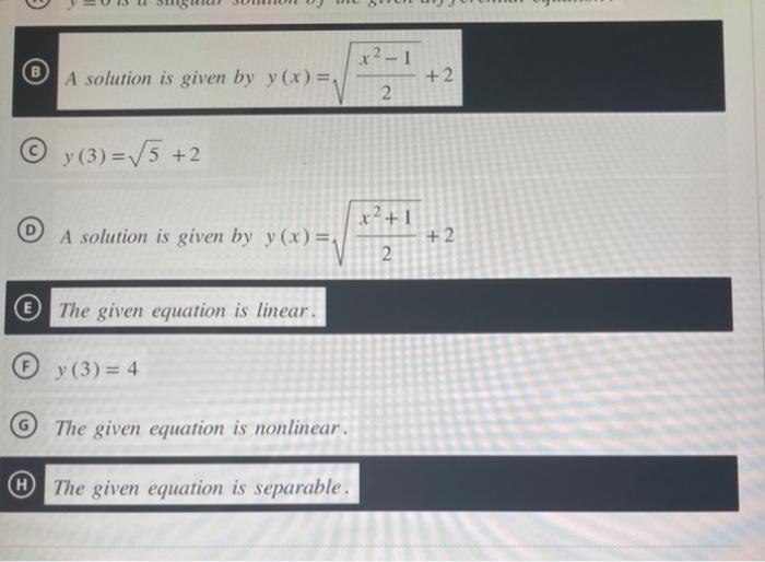 Solved Given the first order initial value problem, select | Chegg.com