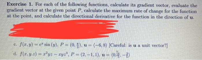 Solved Exercise 1. For each of the following functions, | Chegg.com
