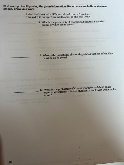 Solved Find each probability using the given information. | Chegg.com