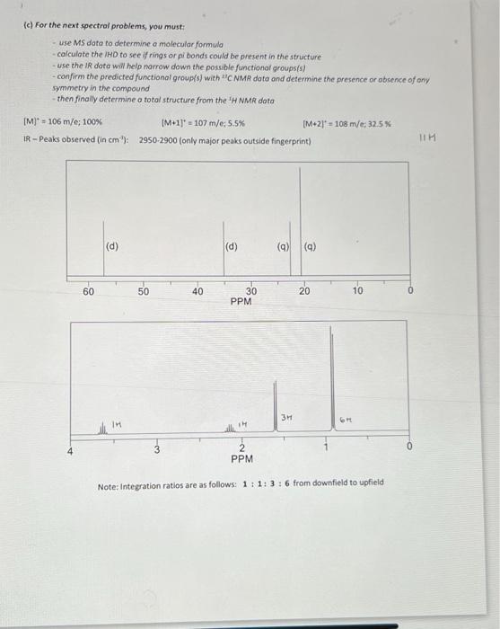 Solved (c) For the next spectral problems, you must: - use | Chegg.com