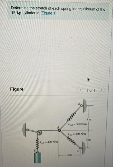 Solved Determine the stretch of each spring for equilibrium | Chegg.com