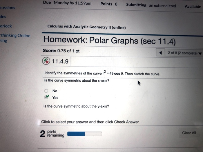 Solved Due Monday by 11:59pm Points 8 Submitting an external | Chegg.com