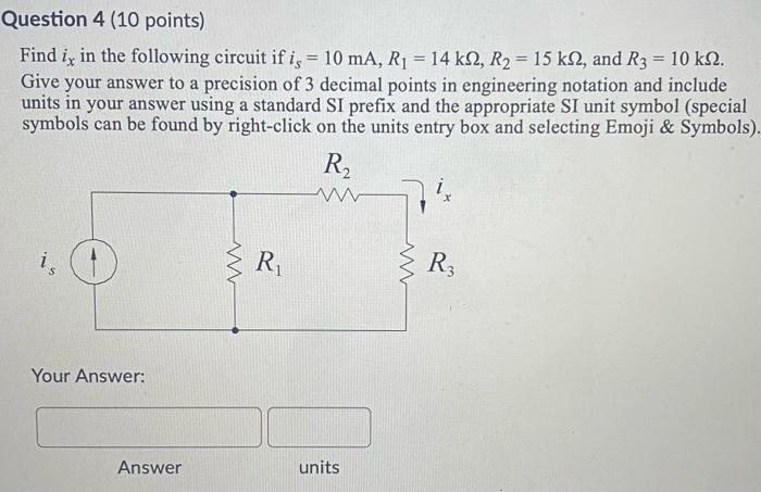 Solved Find ix in the following circuit if is=10 | Chegg.com