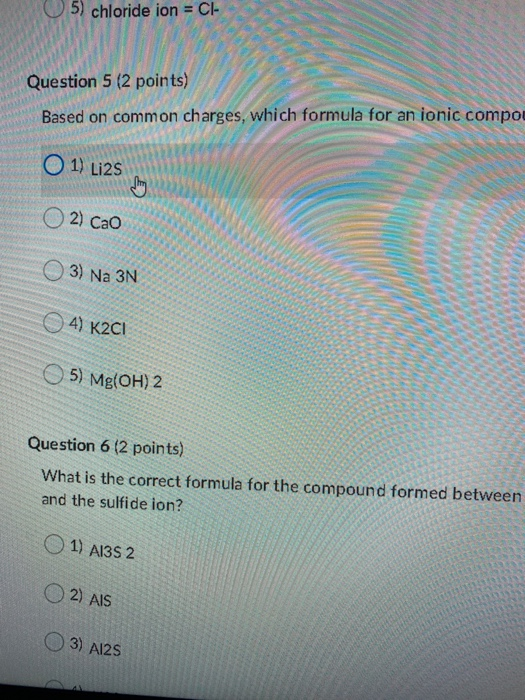 Solved Based on common Charges, which formula for an ionic | Chegg.com