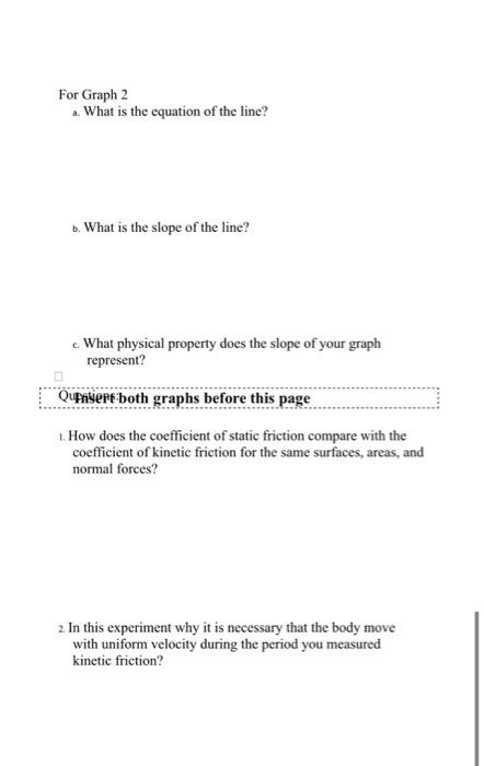 Peak Static Friction and Kinetic Friction For graph | Chegg.com