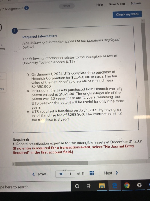 Solved Help Save & Exit Saved Submit 7 Assignment Check my | Chegg.com
