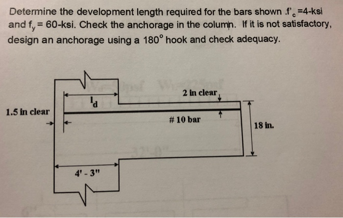 Solved Determine the development length required for the | Chegg.com