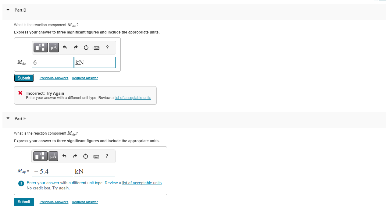 Solved Part DWhat is the reaction component MAx ?Express | Chegg.com