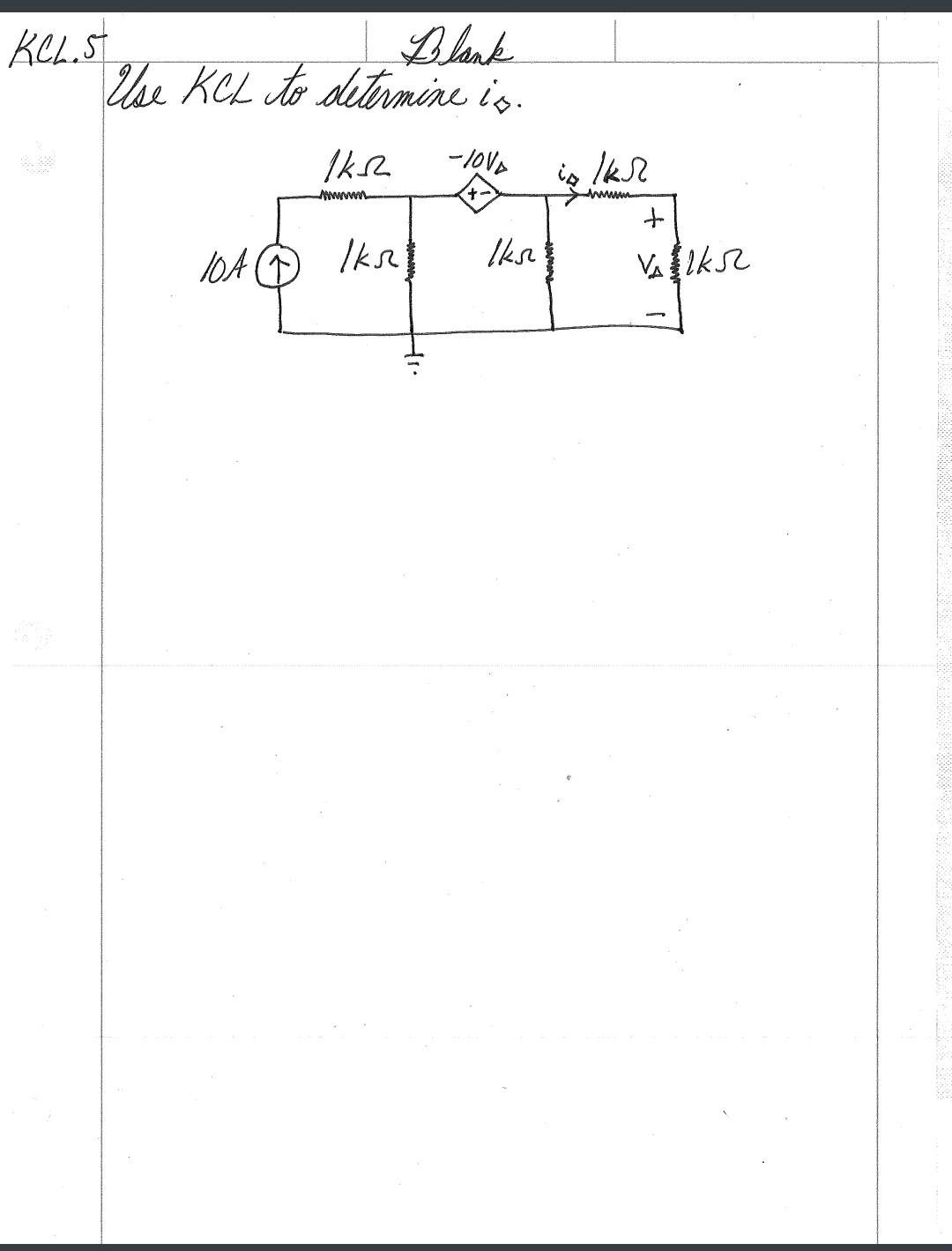 Solved Islank Use KCL to determine is. | Chegg.com