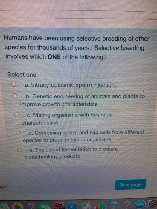 Solved Humans have been using selective breeding of other | Chegg.com