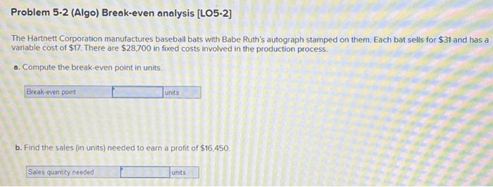 Solved The Hartnett Corporation manufactures baseball bats | Chegg.com