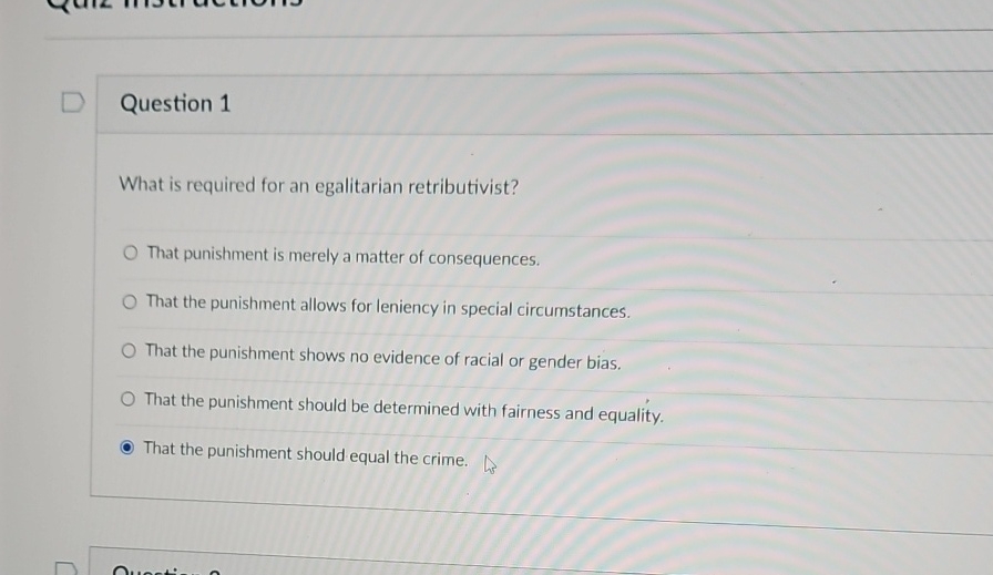 Solved Question 1What is required for an egalitarian | Chegg.com