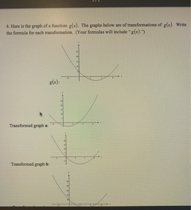 Solved 4. Here is the graph of a function g(x). The graphs | Chegg.com