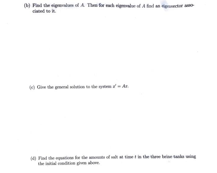 Solved 2. Eigenvalue method and Compartmental Analysis. | Chegg.com