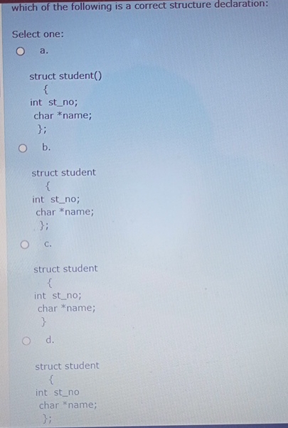 Solved which of the following is a correct structure | Chegg.com