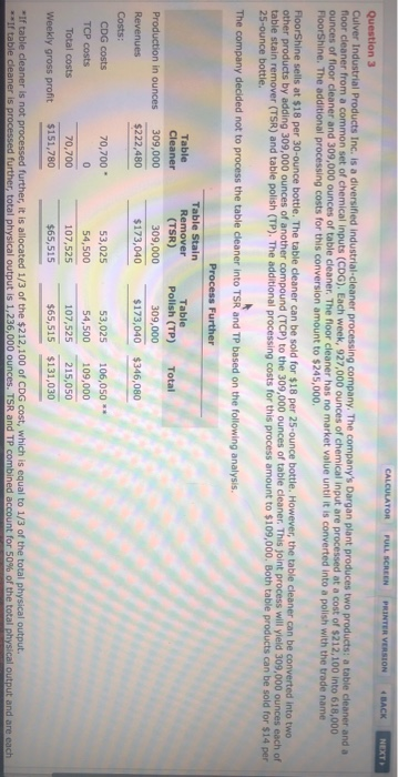 Solved CALCULATOR FULL SCREEN PRINTER VERSION BACK NEXT | Chegg.com