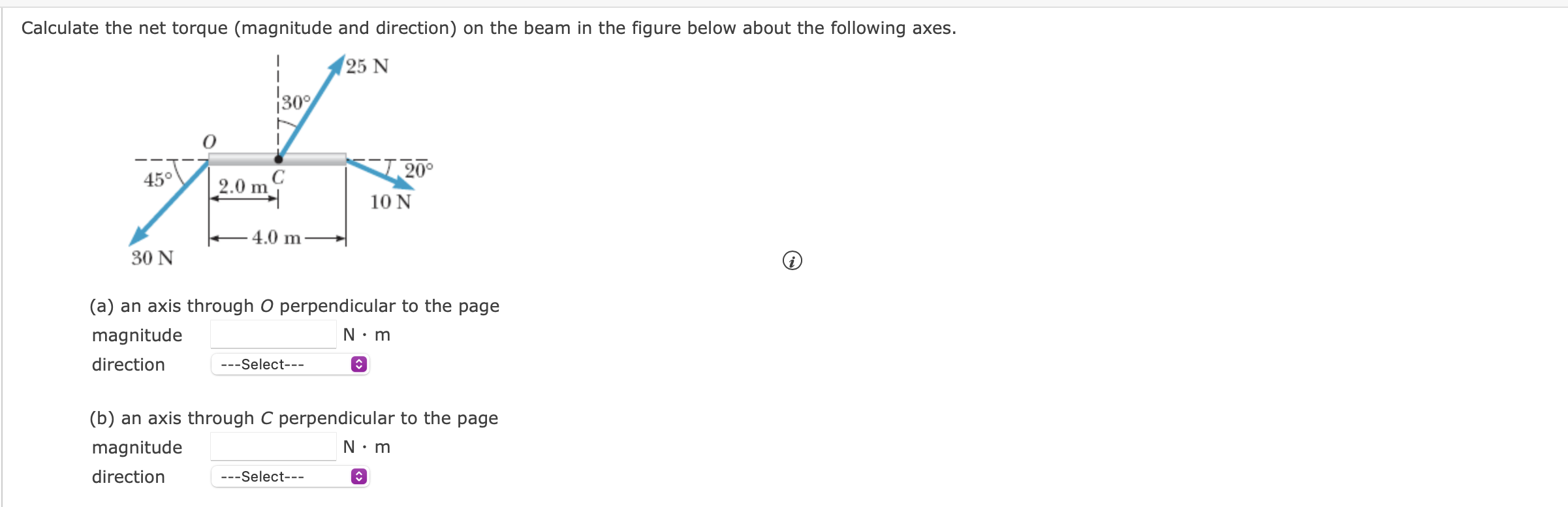 Solved Calculate the net torque (magnitude and direction) | Chegg.com