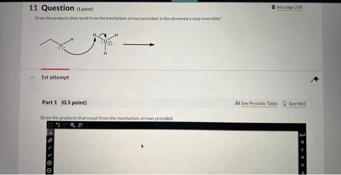 11 Question (1 point) Draw the products that result | Chegg.com