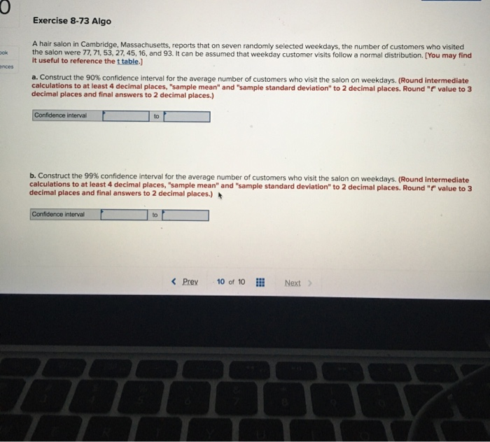 Solved Exercise 8-73 Algo A hair salon in Cambridge, | Chegg.com