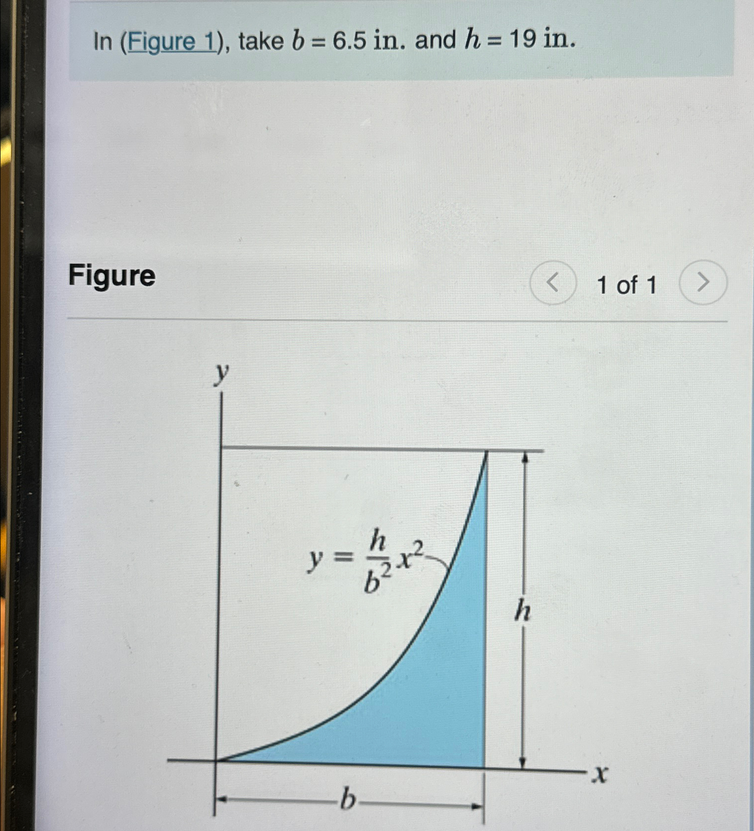 Solved In (Figure 1), ﻿take b=6.5in. ﻿and h=19in.Figure1 ﻿of | Chegg.com