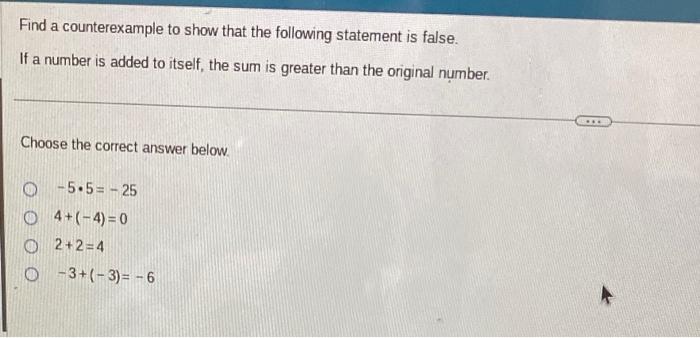 Solved Find a counterexample to show that the following | Chegg.com