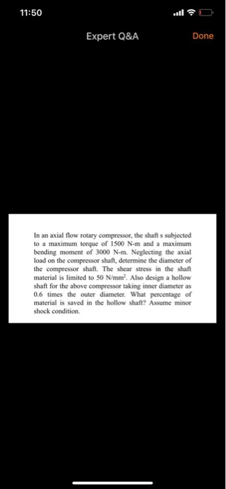 Solved 11:50 Expert Q&A Done In an axial flow rotary | Chegg.com