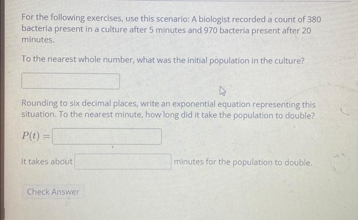 Solved For the following exercises, use this scenario: A | Chegg.com