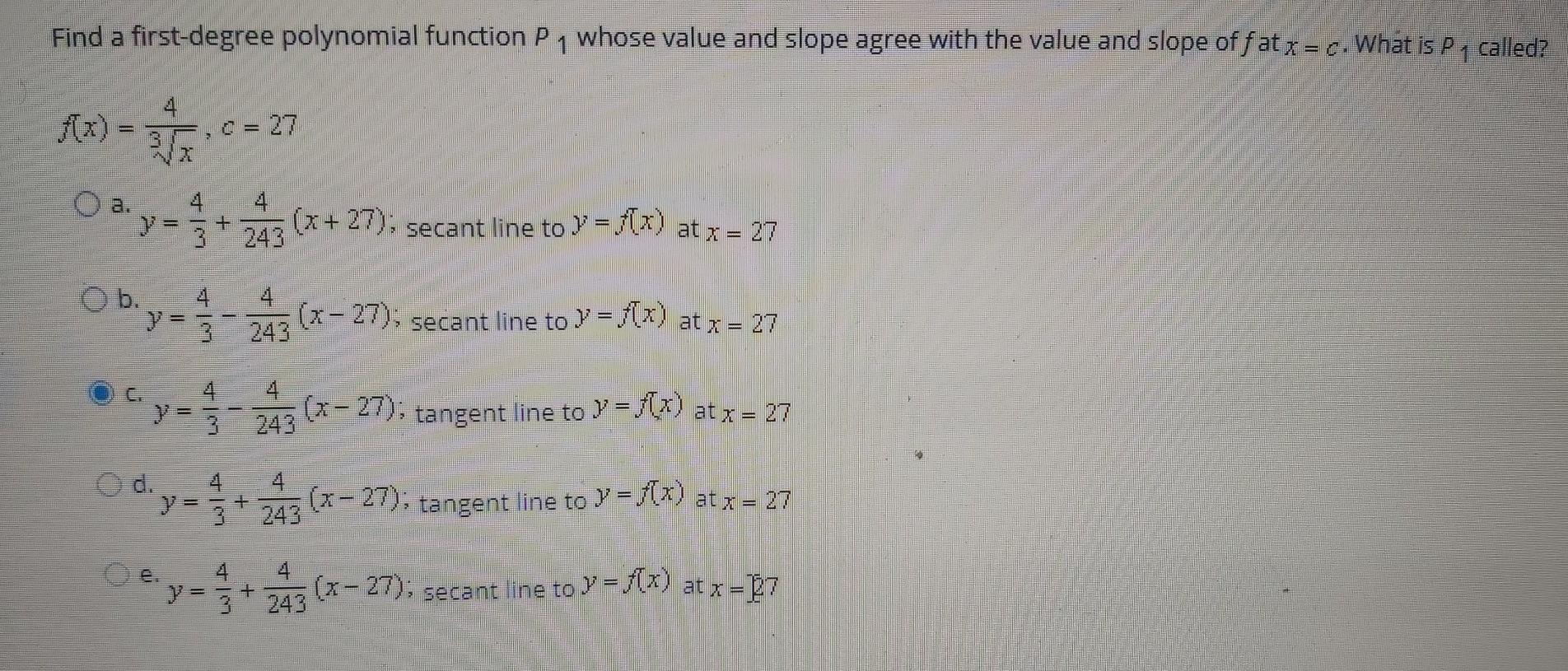 Solved Find a first-degree polynomial function P1 whose | Chegg.com
