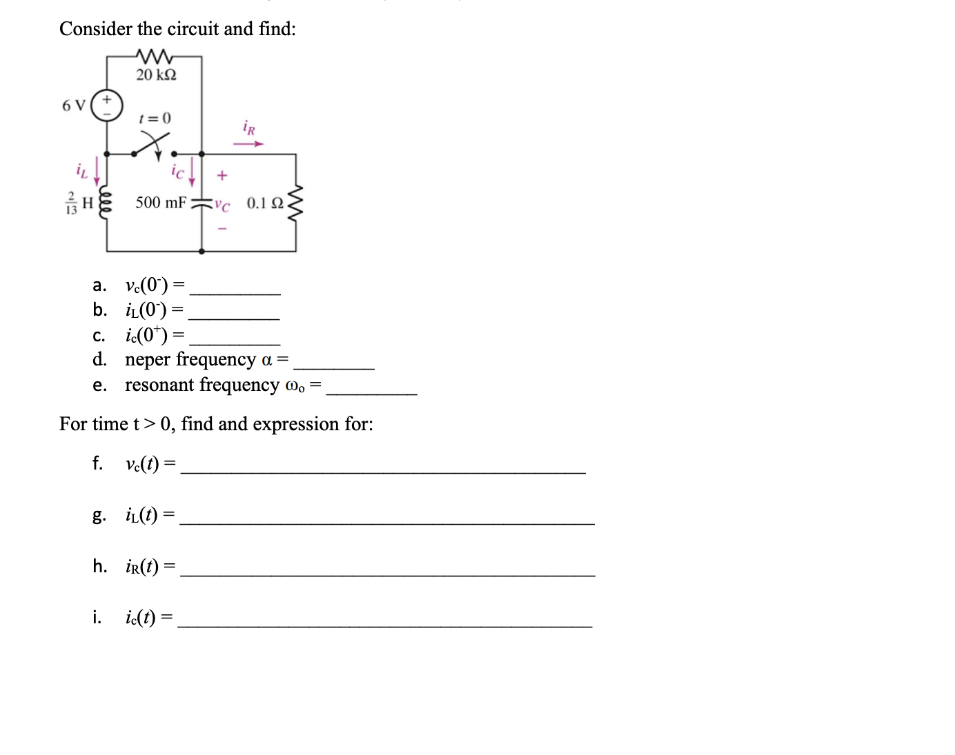 Solved Consider the circuit and | Chegg.com