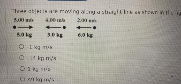 Solved Part A) Three objects are moving along a straight | Chegg.com