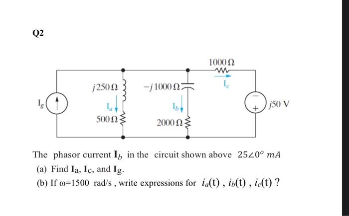 Solved The phasor current Ib in the circuit shown above | Chegg.com