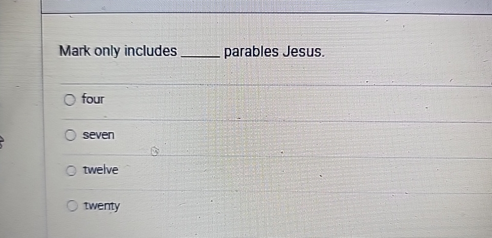 Solved Mark only includes parables | Chegg.com