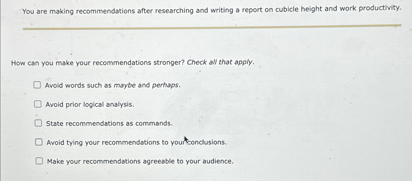 Solved You are making recommendations after researching and | Chegg.com