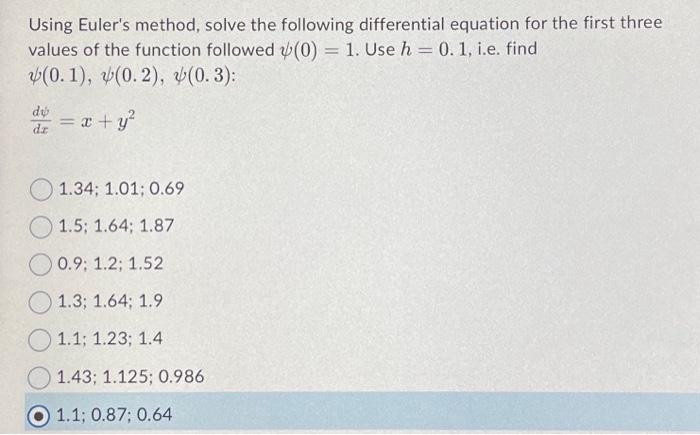 Using Euler's method, solve the following | Chegg.com